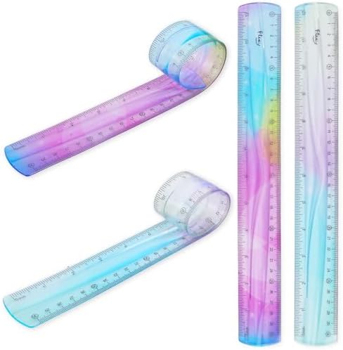 Amazon.com : 2 Pcs Flexible Ruler 30cm/12inch Plastic Ruler Foldable ...