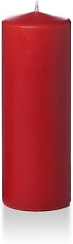 Amazon.com: yummi 3" x 8" Ruby Red Round Pillar Candles - 3 per Pack ...