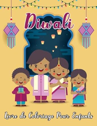 Diwali Livre de Coloriage Pour Enfants: Pages de coloriage simples et ...