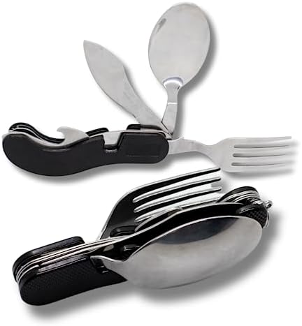 Amazon.com: Stainless Steel Camping Cutlery and Kitchen Utensil Set ...