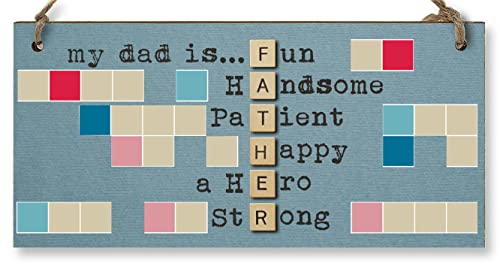 Handmade Wooden Hanging Wall Plaque My Dad Is Fun Handsome a Hero ...