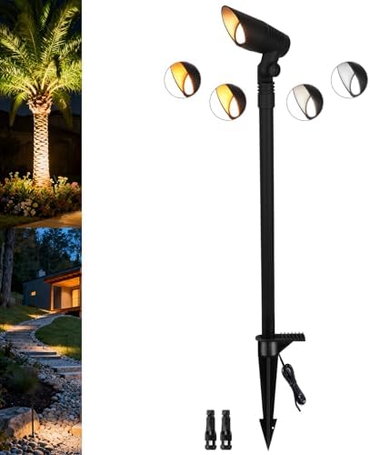 ZestPatio Mini Landscape Spotlights Low Voltage, 16'' Tall Pole, 5CCT ...