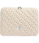 CHAMAIR Puffy Laptop Sleeve 15 Inch Cute Laptop Case Floral Quilted ...