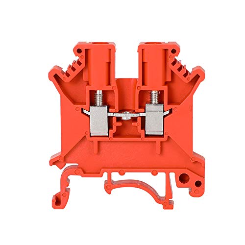 100 Pack UK3N DIN Rail Terminal Block Screw Clamp Connector 800V 32A ...