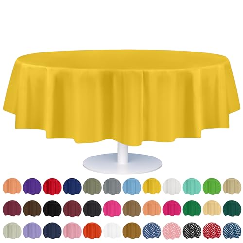 Snapklik.com : Yellow 6 Pack Premium Disposable Plastic Tablecloth 84 ...