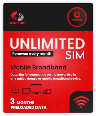 Vodafone 5G Unlimited Preloaded Data Sim. Perfect for unlocked Phones ...