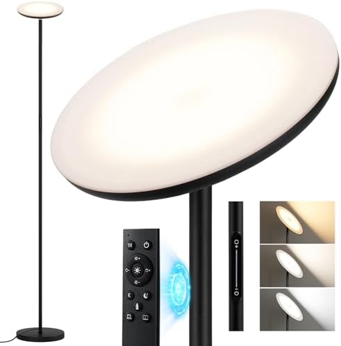OUTON LED Uplighter Floor Lamp 30W 3000LM, Bright Modern Torchiere ...