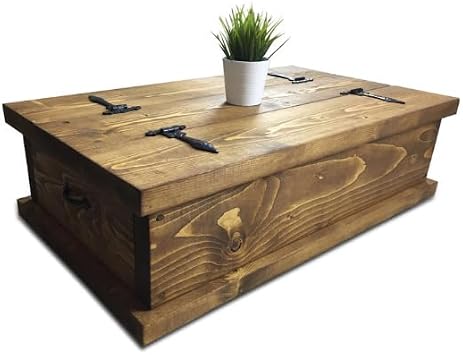 BLU Coast Solid Wood Beaulieu Chest Ottoman, Handmade Living Room Table ...