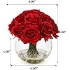Amazon.com: ENOVA FLORAL 16 Heads Silk Rose Artificial Flowers in Vase ...