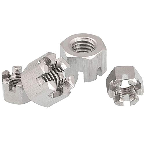4pcs M8 x 1.25 mm Pitch Connecting Rod Wheel Axle Hub Slotted Castle ...