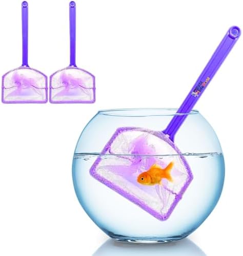 VAYINATO® Plastic Handle Small Aquarium Bowl Fish Net 4 Inch Pack of 2 ...