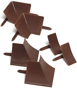 InstaTrim Corner & End Caps - Six Dark Brown 1/2" Wide Trim Corner and ...