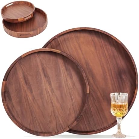Amazon.com: MornHalo 2PCS Extra Large Wooden Tray 20" and 16" Premium ...