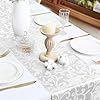 Amazon.com: Eychei 6 Pack White Satin Table Runner 12 x 108 Inch Long ...