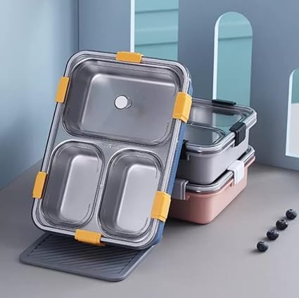 Buy Smart Greek Multi-Purpose Stainless Steel Lunch Box: 3-Compartment ...