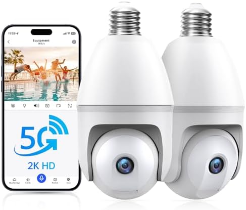 Amazon.com: 3MP Dotcom Light Bulb Security Camera 2.4G,Light Socket ...