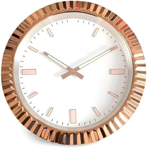 Amazon.com: 14 Inch Golden Wall Clock with White Dial, Battery Operated ...