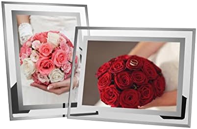 AKOLAFE Photo Frame 7x5 Silver Mirrored Picture Frames 4 PACK Glass ...