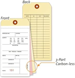 Amazon.com : #8 (6¼" x 3-1/8") 3-Part NCR Inventory Sequentially ...
