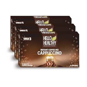 Hello Healthy Cappuccino Instant Coffee Mix Powder Sachets | 24 ...