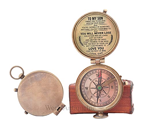 Engraved Brass Compass Gift to My Son/to Our Son/Nautical Gift for Son ...
