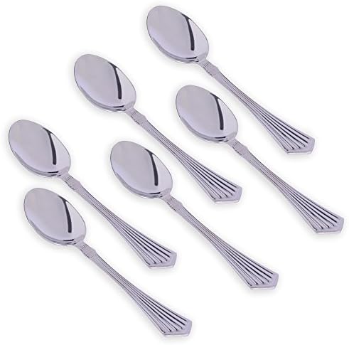 Kishco Fiesta Stainless Steel Dessert Soup Spoon Set - Pack of 6 ...
