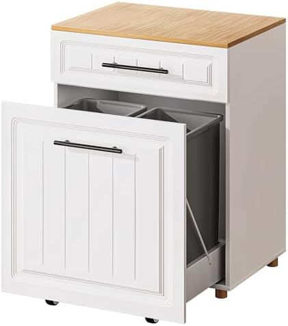 Amazon.com: ZIFTY Double Pull Out Trash Can Cabinet for 2×10 Gallon ...