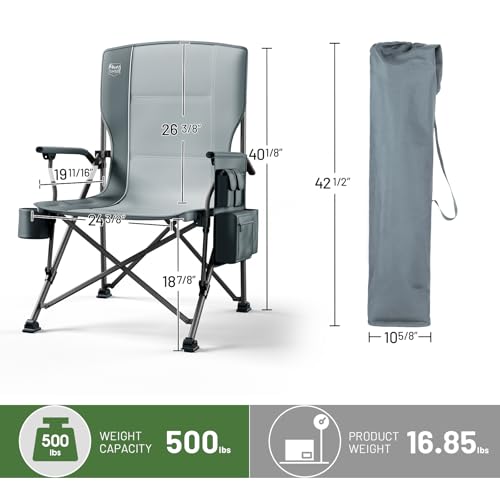 TIMBER RIDGE Oversized Folding Camping Chair High Back Heavy Duty for ...