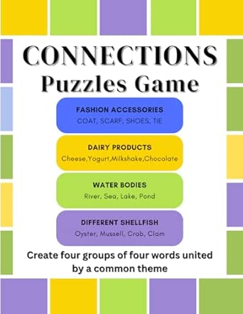 Amazon.com: Connections puzzles game: Create four groups of four words ...