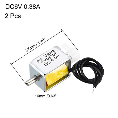 uxcell Miniature Solenoid Valve 2 Positions 3 Ways DC6V 0.38A Air ...
