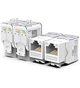 Amazon.com: 10-PACK CAT6 Tool Less Keystone Jack,AMPCOM RJ45 Self ...