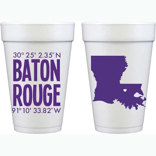 Amazon.com: Baton Rouge (Louisiana) Foam Disposable Cups 10 Pack ...