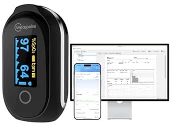 Continuous Pulse Oximeter Fingertip, Built-in Storage for 8*10 Hours ...