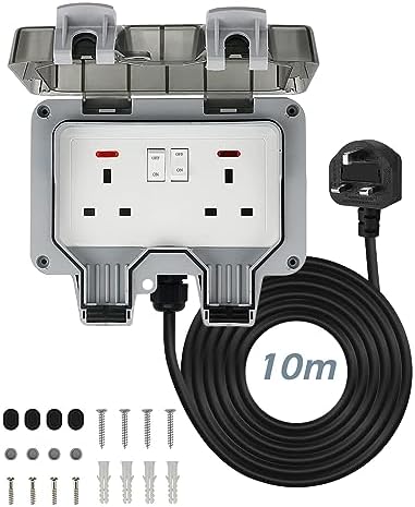 Outdoor Plug Sockets Waterproof 3m Extension Lead Ip66 Weatherproof ...