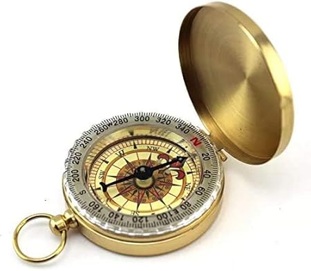 Losuya Mini Vintage Pocket Compass Watch Digital Brass Keyring Outdoor ...