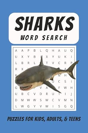 Sharks Word Search Puzzle Book: Word Searches with Easy to Read Print ...