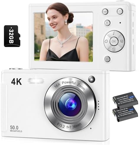 Amazon.com : 4K Digital Camera, Autofocus Vlogging Cameras for ...