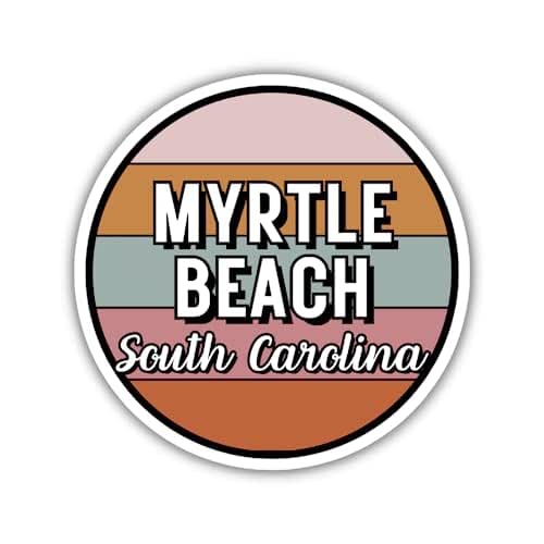 Amazon.com: Myrtle Beach South Carolina Travel Sticker, 2.5" Multiple ...