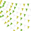 Amazon.com: 100 Feet Yellow Green & White Pennant Banner Flags String ...