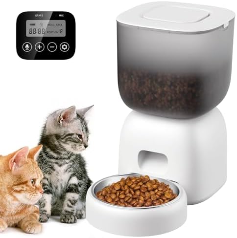 Automatic Cat Feeders - 3L Visible Auto Cat Dog Feeders Dry Food ...