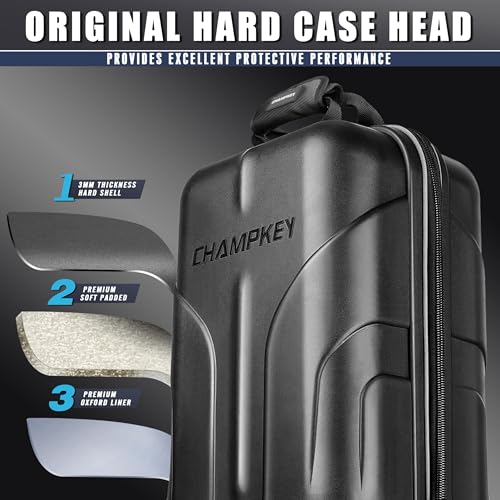 CHAMPKEY Golf Travel Bag Flight with Wheels | with Sturdy Plastic Hard ...