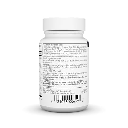 Source Naturals Essential Enzymes 500mg Bio-Aligned Multiple Enzyme ...