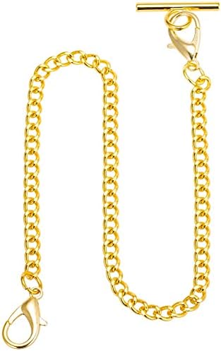 TREEWETO Pocket Watch Vest Chain 14.7 inch (37.5 cm) Silver : Amazon.co ...