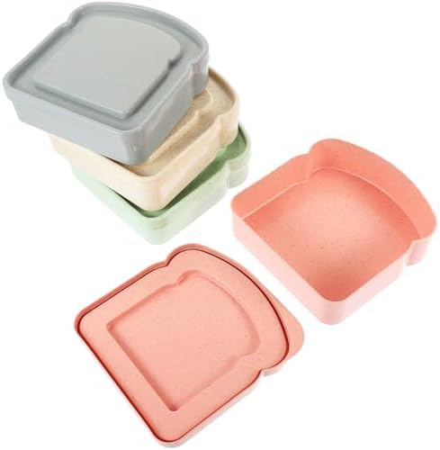 Amazon.com: 4Pcs Sandwich Keeper 4.8x5.1inch Sandwich Containers Toast ...