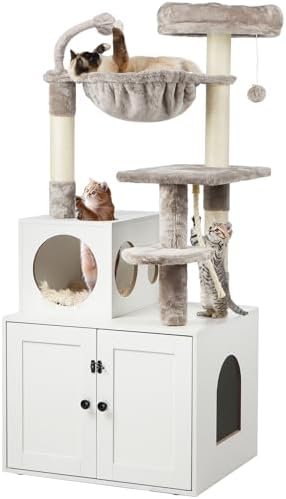 Amazon.com : Timberer Cat Tree with Litter Box Enclosure, 2-in-1 Cat ...