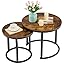 Amazon.com: Hoctieon Nesting Coffee Tables, Round Nesting Tables Set of 2, End Tables, Stacking ...