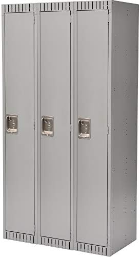KLETON - Lockers, Bank of 3, 36" x 18" x 72", Steel, Grey, Knocked Down ...