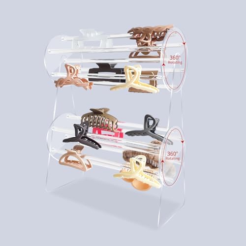 Amazon.com: HOORITO 2PCS Acrylic Claw Clip Organizer Holder,360-Degree ...
