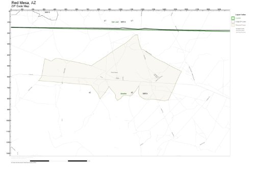 Amazon.com : ZIP Code Wall Map of Red Mesa, AZ ZIP Code Map Laminated ...