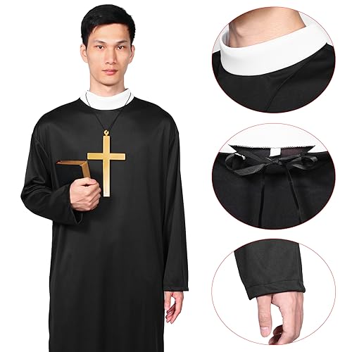 Alaiyaky Monk Costume Set for Adult, Black Monk Clothing Nun Costume ...